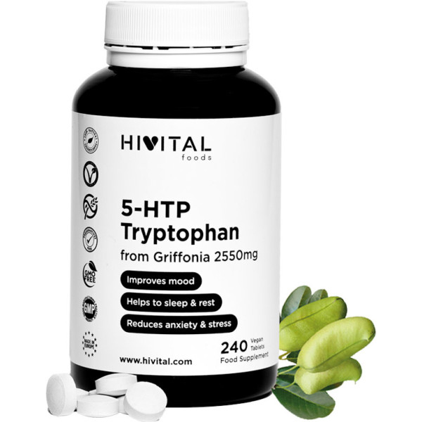 Hivital 5-htp Triptófano 2250mg. 240 Comprimidos Veganos Para 8 Meses ...